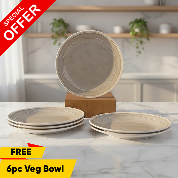 6 pc Dinner Plate Set - Ancient Sand – Servewell Dinnerware