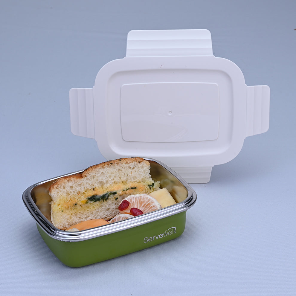 Bite Single Wall Lunch Box 400 ml - Green