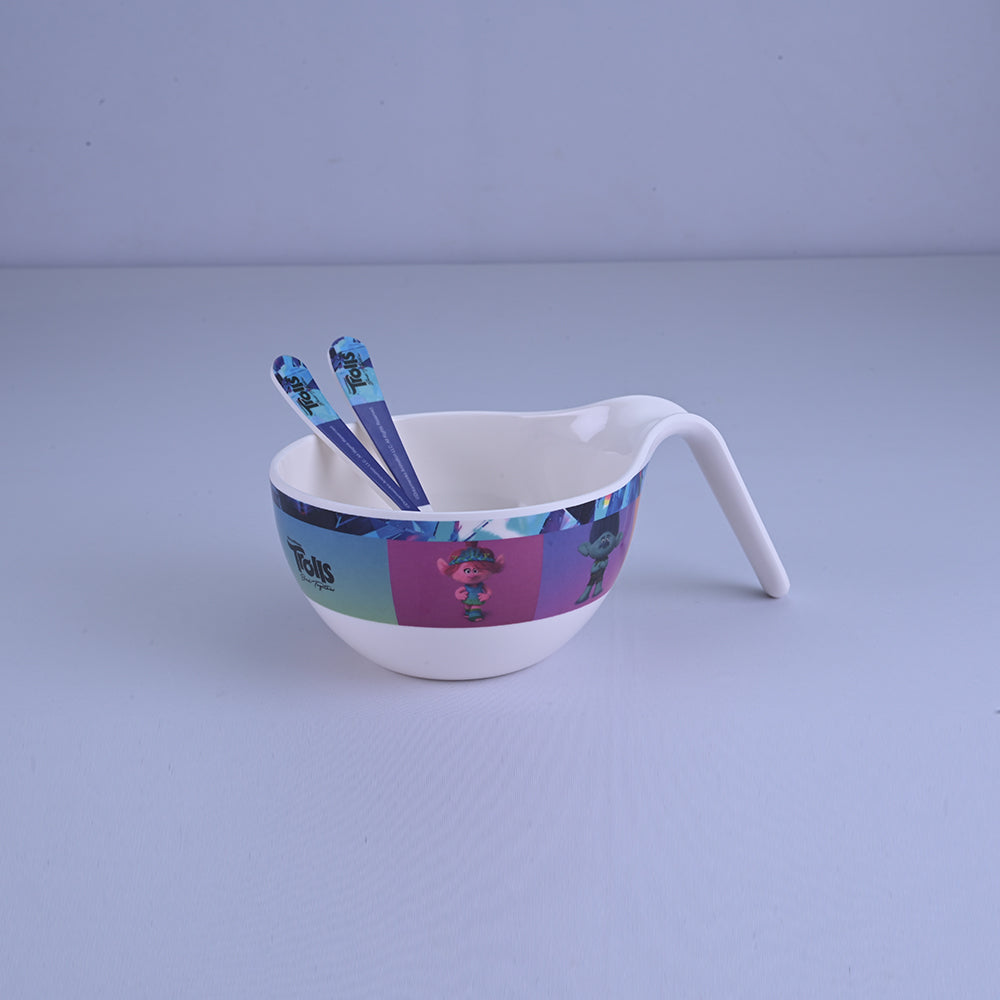 3 pc Maggie Bowl Fork & Spoon Set - Trolls